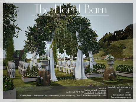 Second Life Marketplace - Wedding.:Wedding Ceremony 2:.Floral Barn Wedding